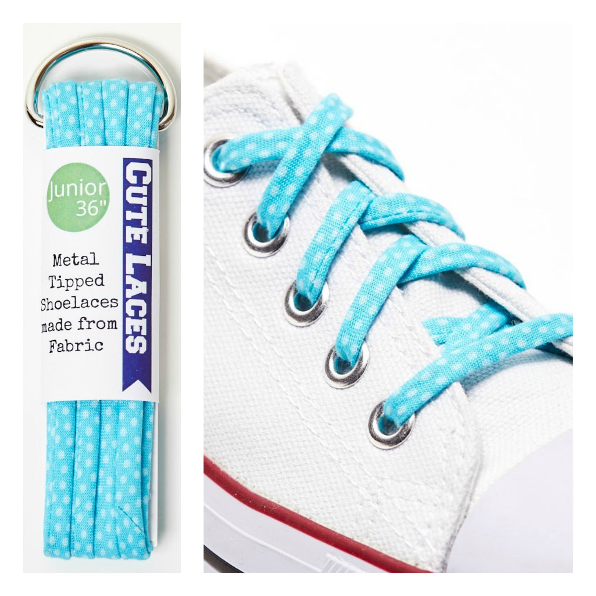 Aqua Polka Dot Shoelaces -Fun Shoe Laces - Funky way to express ...